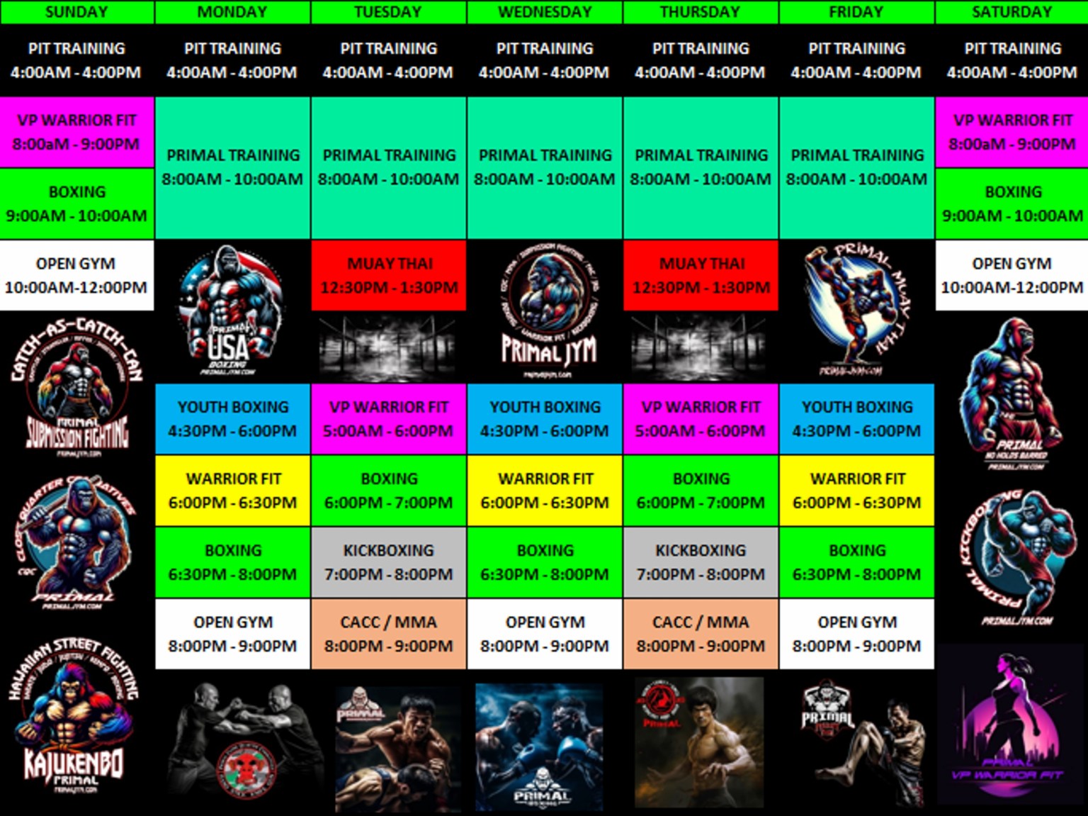 SCHEDULE | PRIMAL JIM