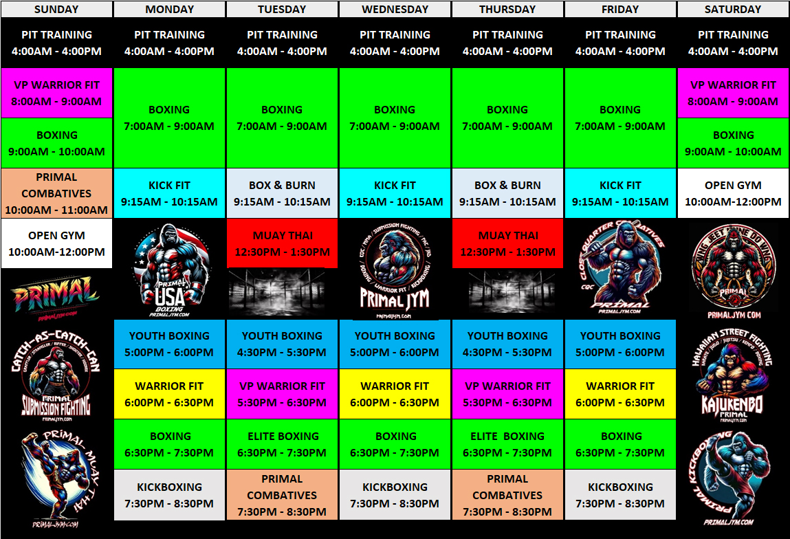 SCHEDULE | PRIMAL JIM